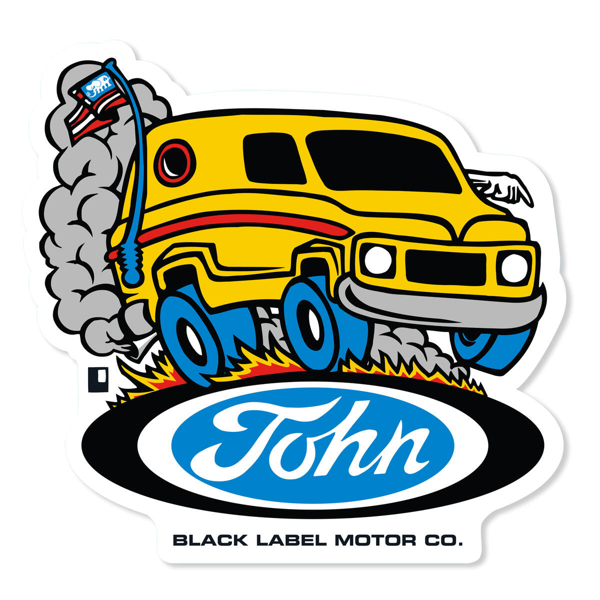 Black Label Skateboards "Man Van" Sticker - The Dark Slide