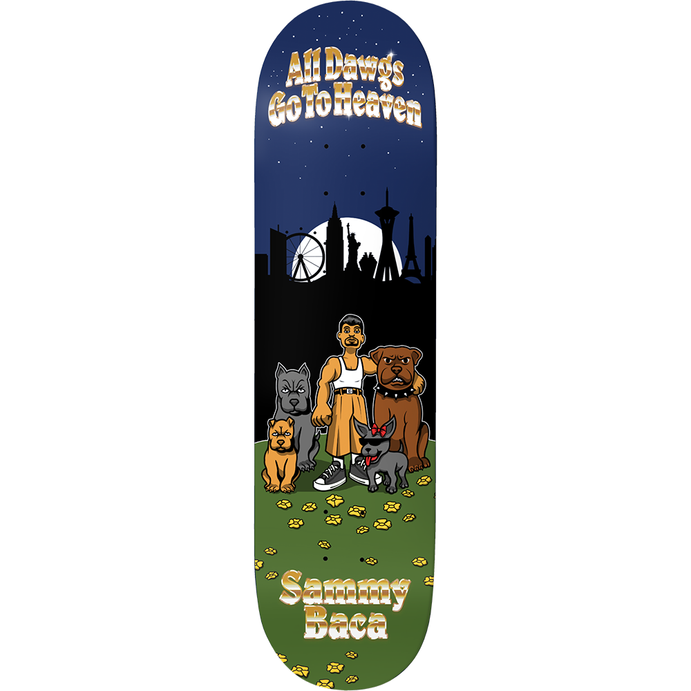 Baker Baca All Dawgs Go To Heaven 8.5" Skateboard Deck - The Dark Slide