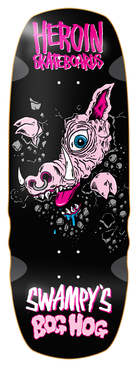 Heroin Swampy's Bog Hog 10.75" Skateboard Deck - The Dark Slide