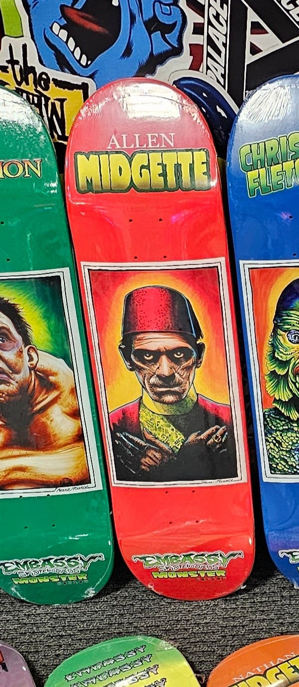 Embassy Allen Midgette Monster Series 8.5″ Skateboard Deck – The Dark Slide