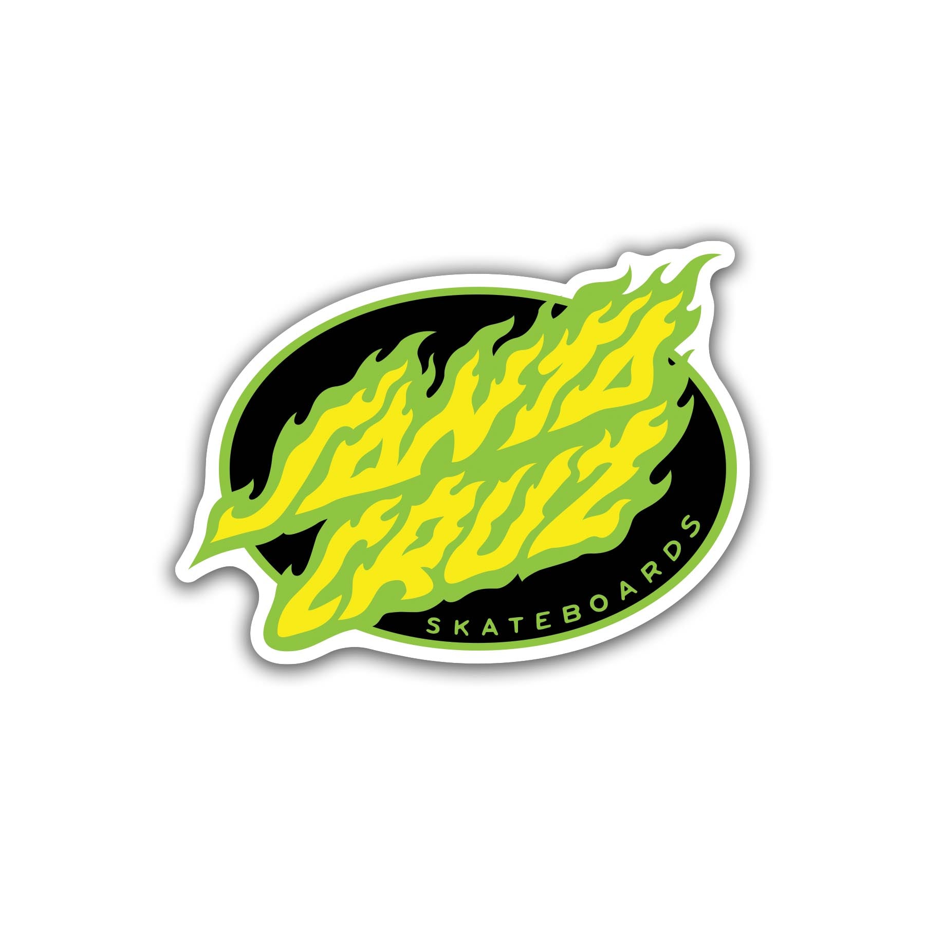 Santa Cruz Oval Flame Dot Sticker - The Dark Slide
