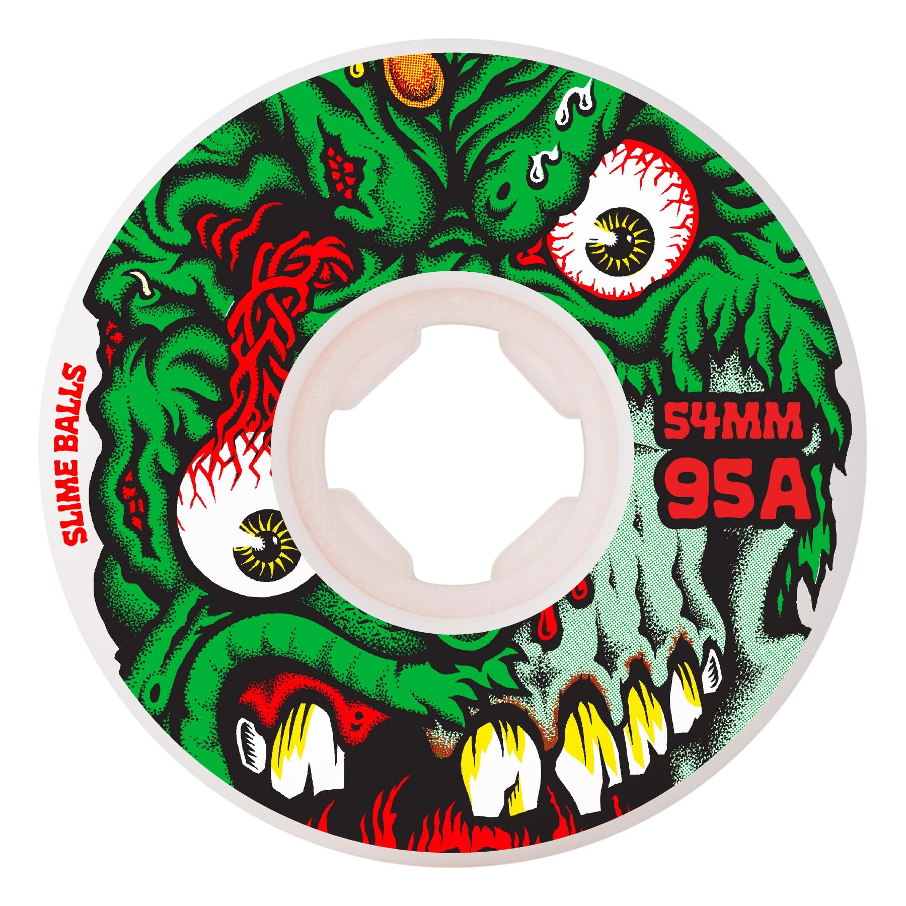 Slime Balls Roskopp Face Two Reissue 54mm 95a White Hardline Skateboar ...
