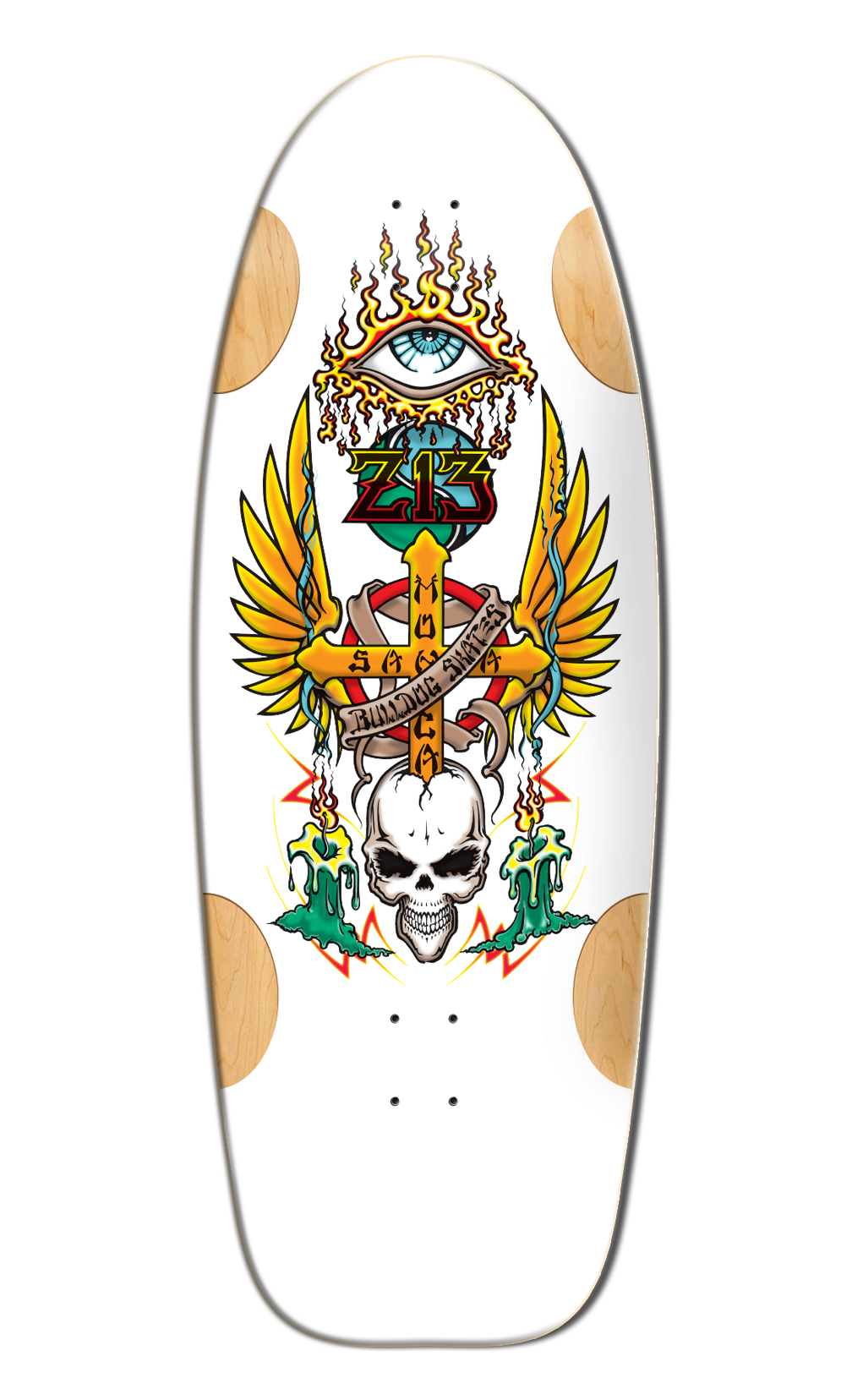 BullDog Designs "Z-13" 11.875" White Formica Skateboard Deck - The Dark ...