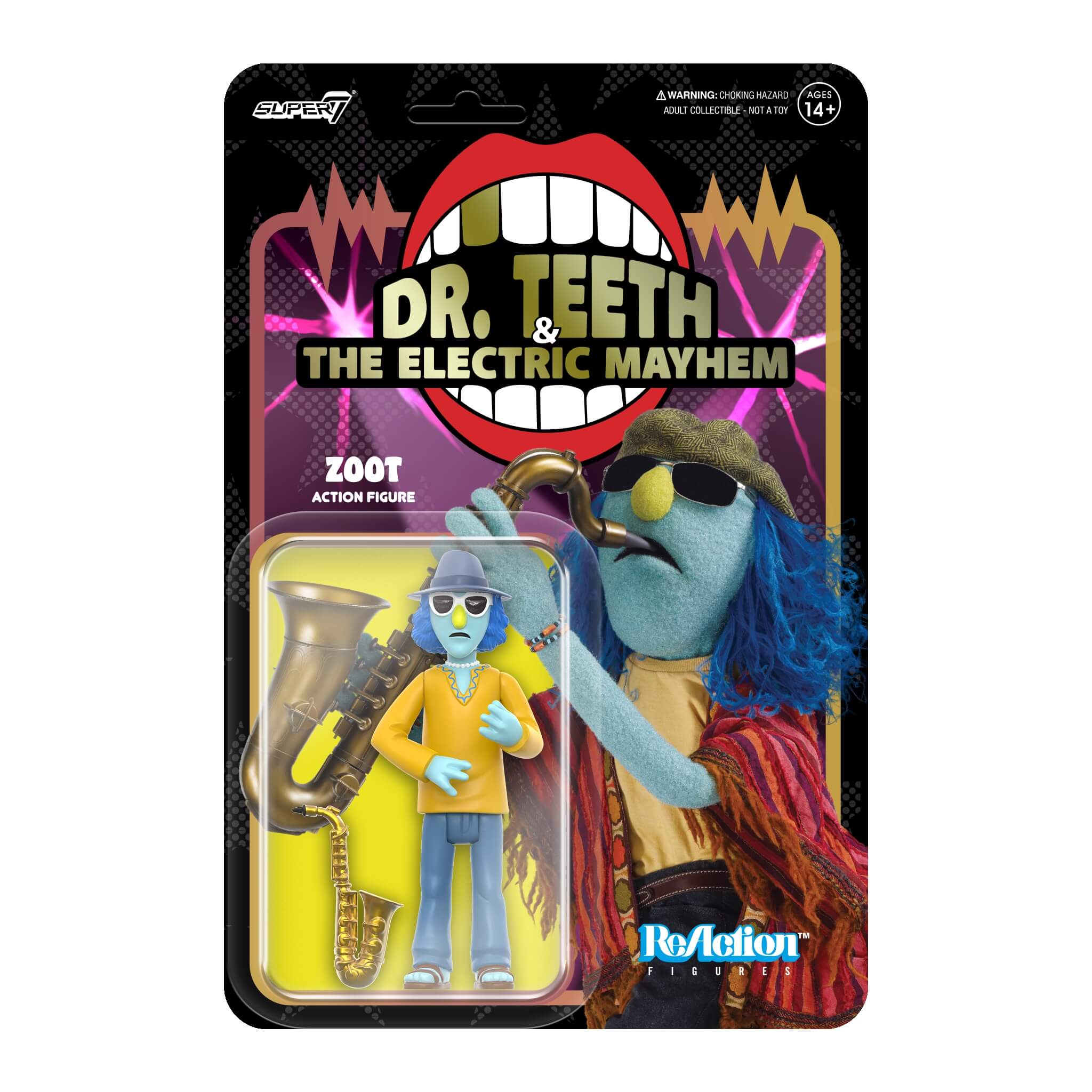 Super7 x The Muppets - Electric Mayhem Band - Zoot ReAction Figure ...