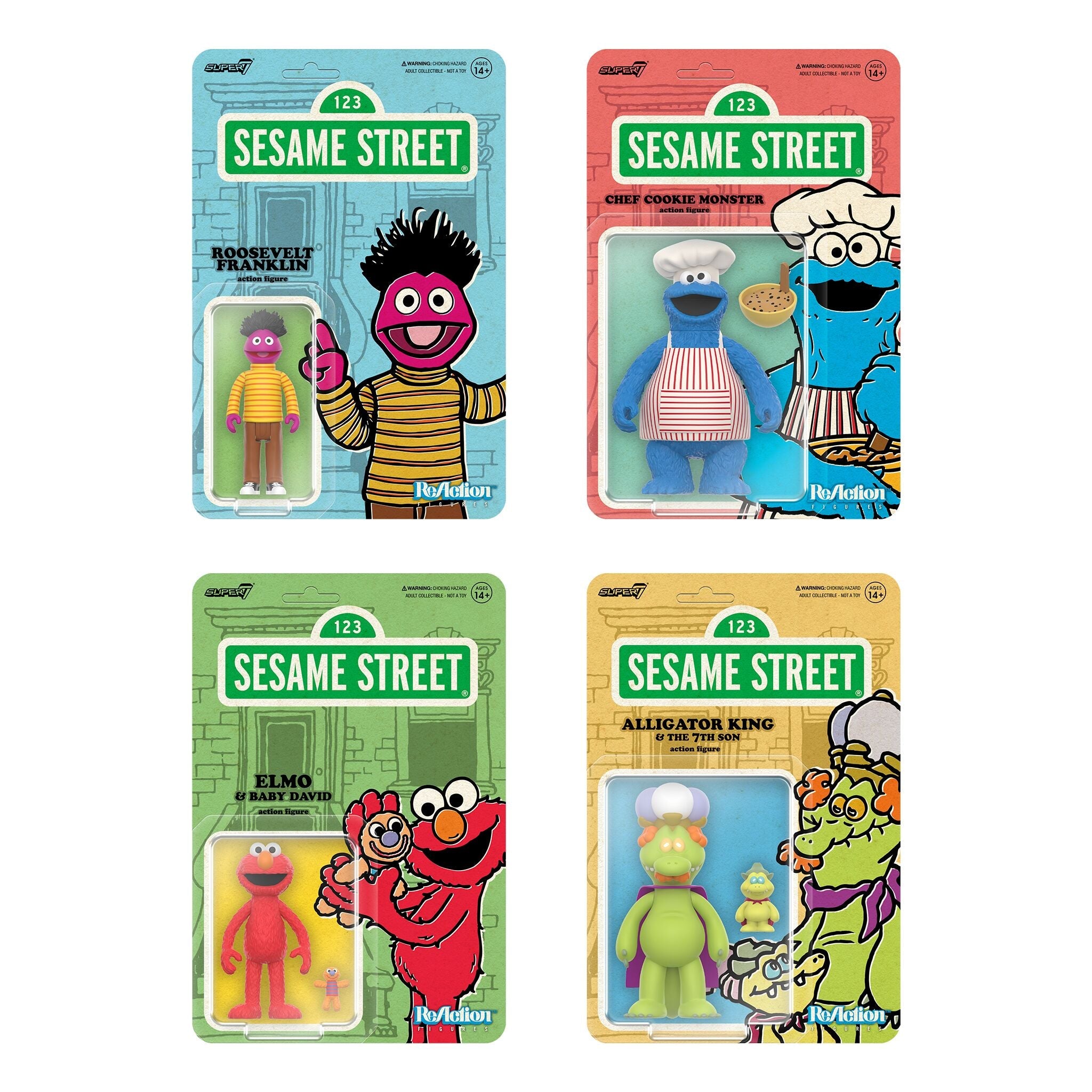 Super7 x Sesame Street W4 - Chef Cookie Monster, Elmo, Alligator King ...