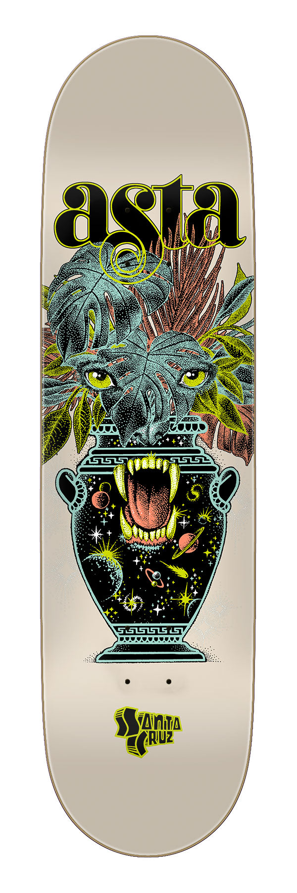 SANTA CRUZ ASTA Cosmic Eyes 8.2" Twin Tip SKATEBOARD DECK - The Dark Slide